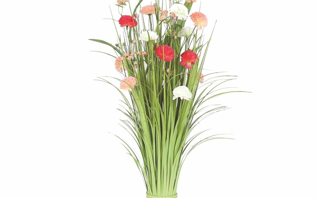 Grass floral bundle pink carnation 70cm | Salamandar Gifts